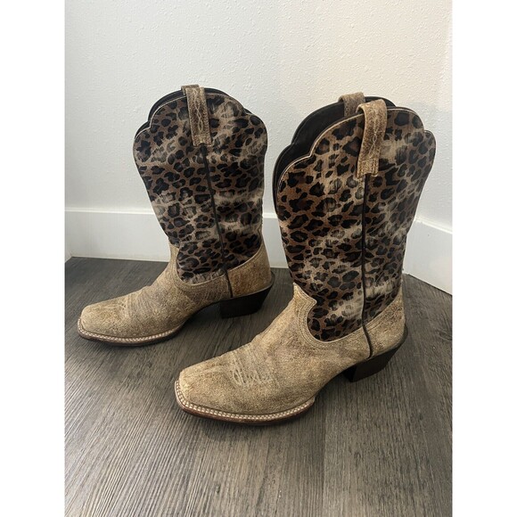 Ariat | Shoes | Ariat Boots Womens 85b Cheetah Leopard Print Leather ...